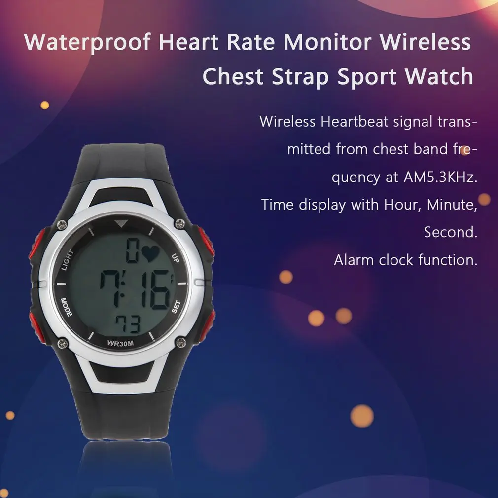 3-Meter-Waterproof-Heart-Rate-Monitor-Wireless-Chest-Strap-Sport-Watch ...