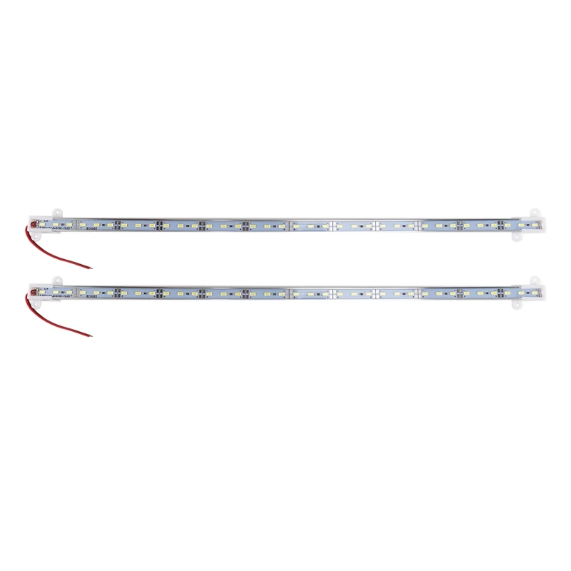 2x 50CM 12V 36 LED 5630 SMD Hard Strip Light Aluminum Shell With End ...