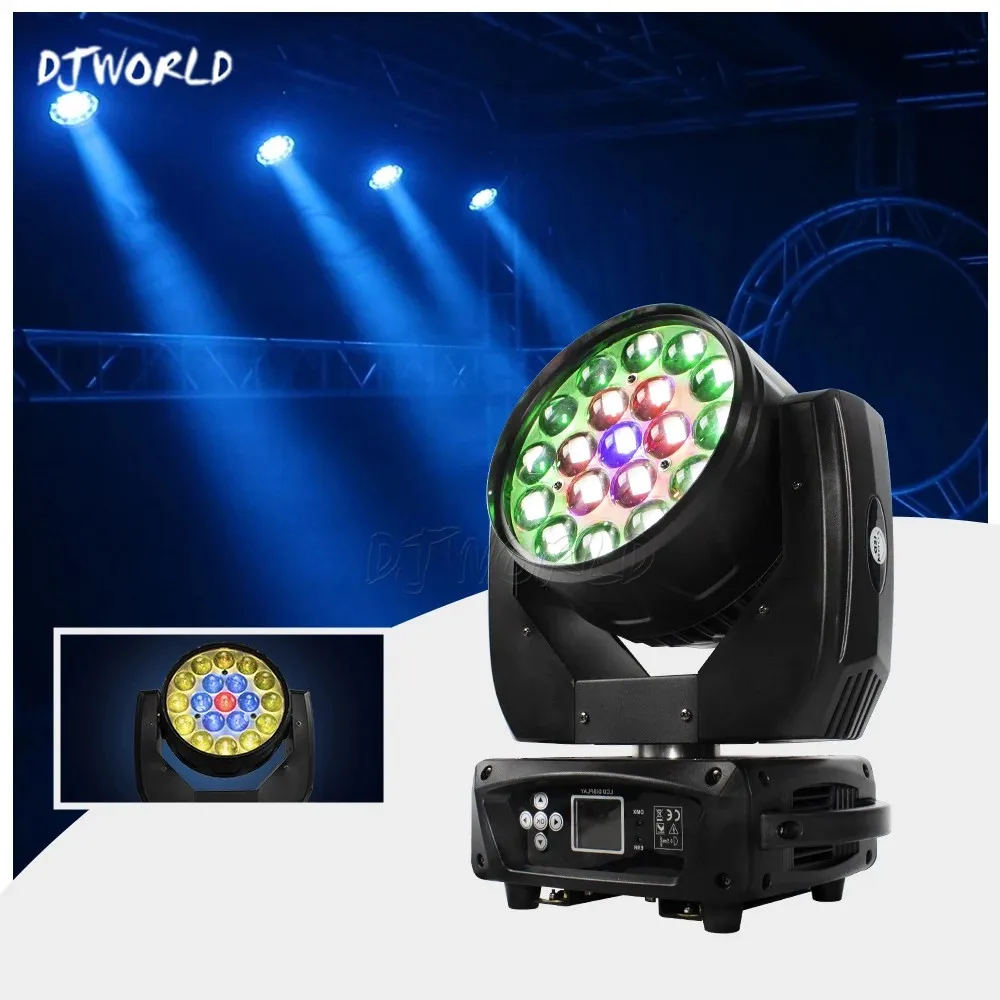 LED Light 19x15W Moving Head Zoom+Wash DMX Stage Lighting Nightclub Bar ...