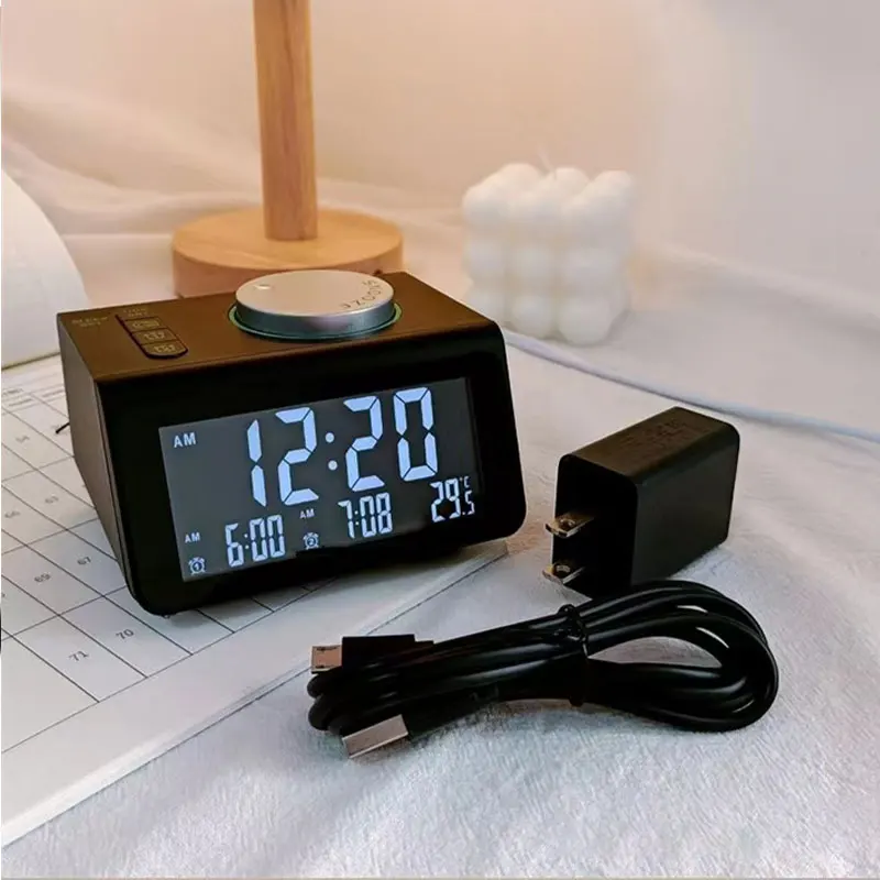 Usb-Powered-Alarm-Clock-Radio-Two-Sets-of-Alarms-Snooze-Alarm-Clock-Usb ...