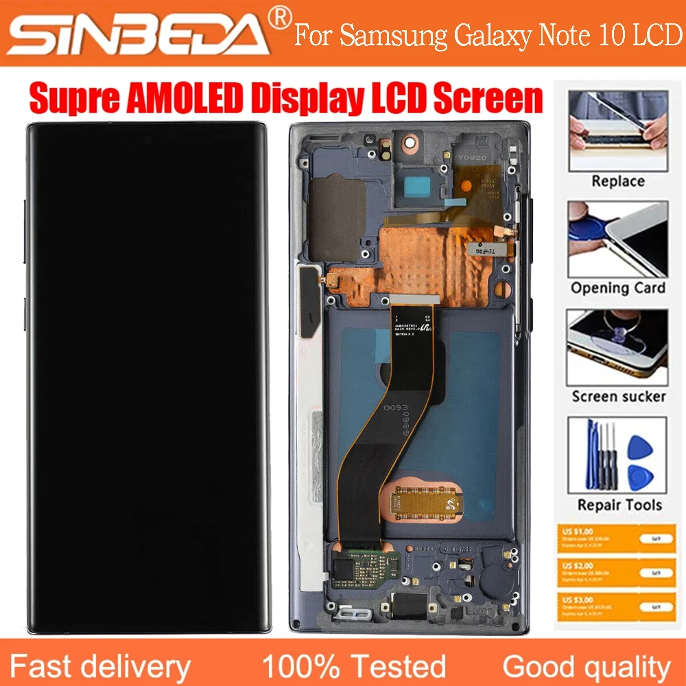 Super-OLED-Display-for-Samsung-Note-10-4G-5G-LCD-For-Note10-N970F-N970 ...