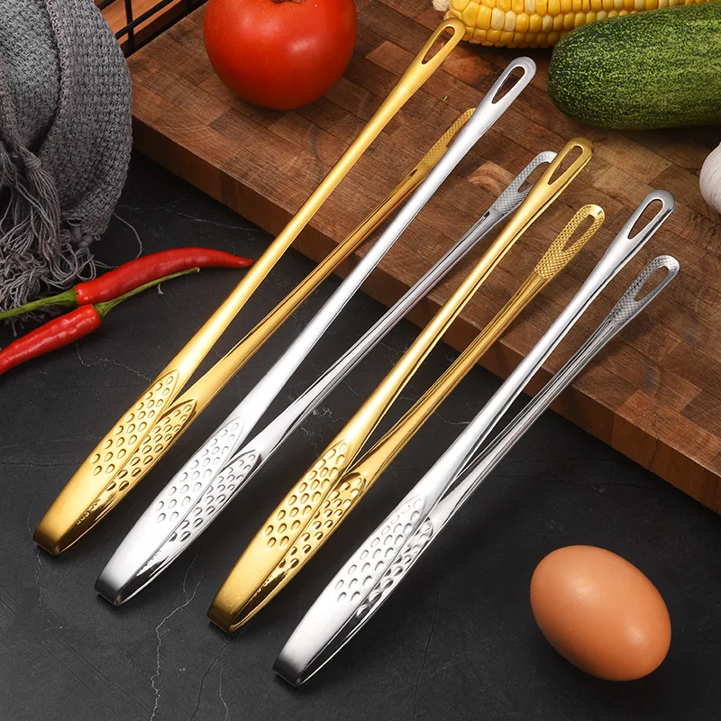 304-Stainless-Steel-Food-Tongs-Long-Handle-Non-Slip-Barbecue-Tongs ...