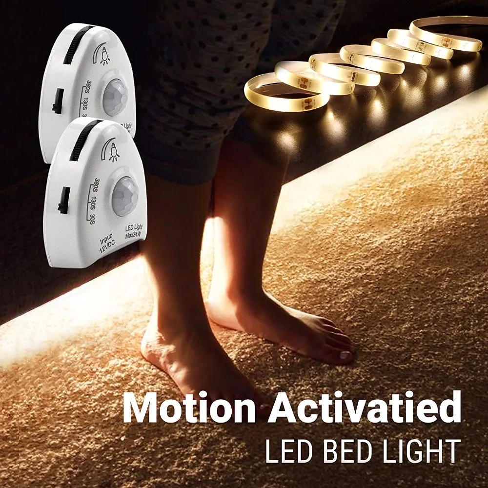 Motion-Activated-Night-Light-Under-Bed-LED-Strip-Light-Kit-Motion ...