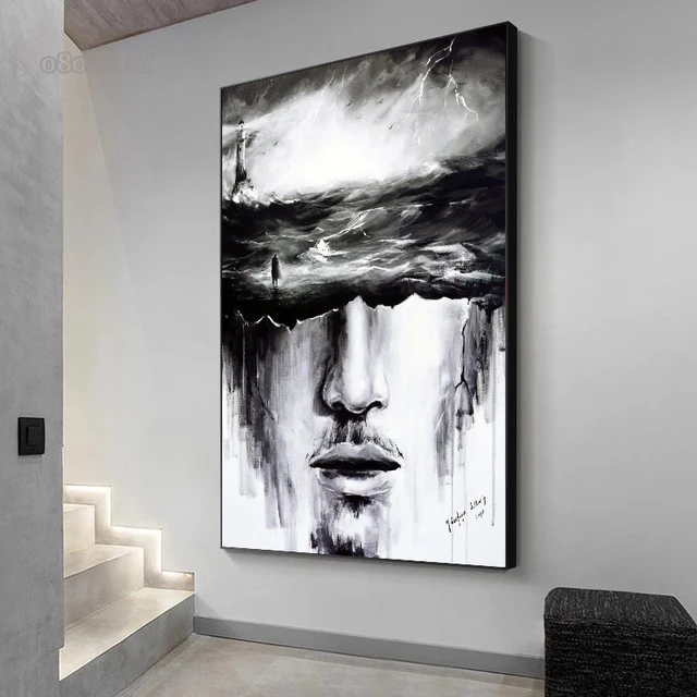 Abstract Black And White Face