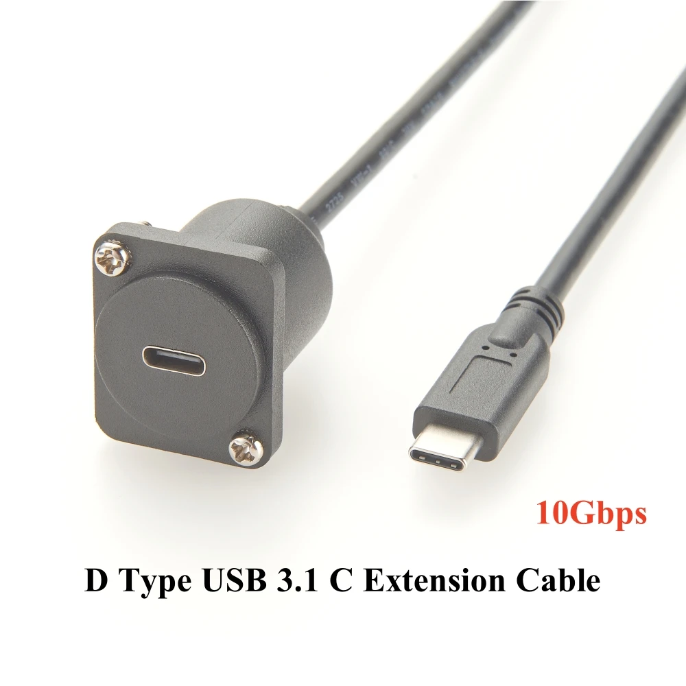 D tipo usb 3.1 c cabo de extensão de montagem em painel 10gbps usb xlr ...