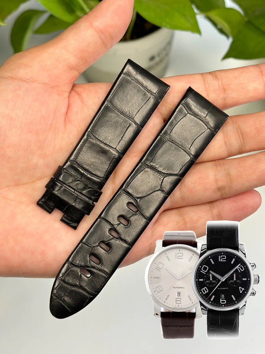 SAUPPO Watch Bracelet for MONTBLANC TIMEWALKER DUAL CARBON Alligator ...