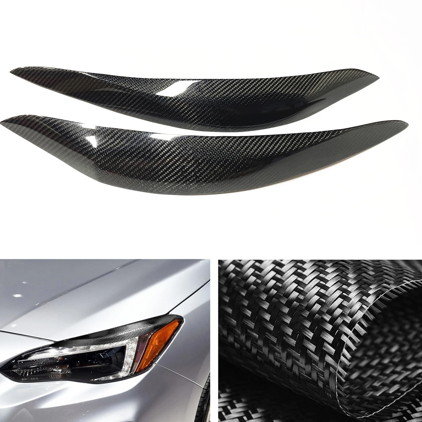 Car Front Head Light Headlight Eyebrow Sticker Cover Brow Eyelid Lid ...