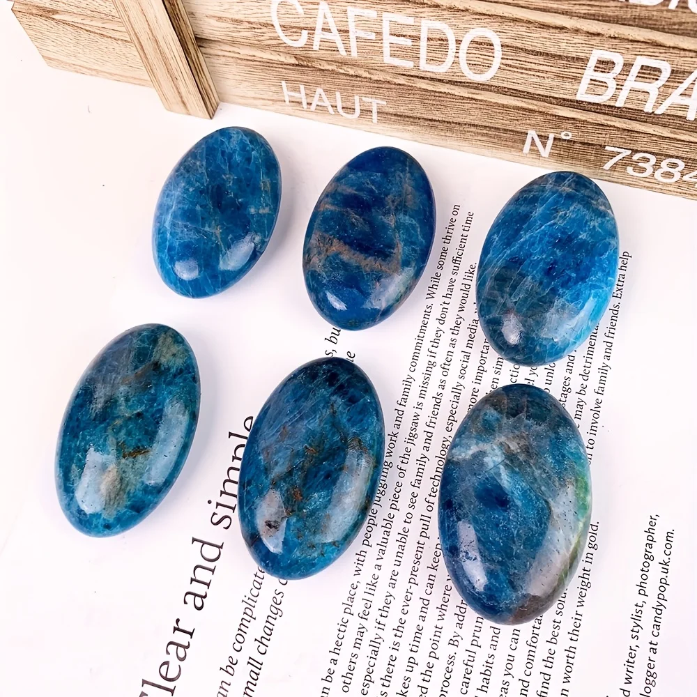 1pc Hand-Polished Blue Apatite Palm Stone – Natural Mineral Crystal ...