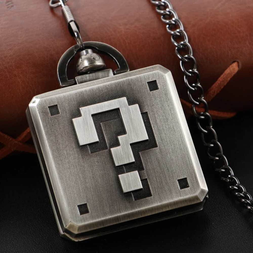 Classic-Game-Question-Mark-Steampunk-Quartz-Pocket-Watch-Grey-Case ...