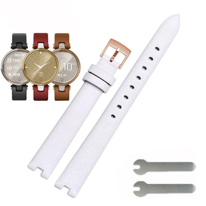 Genuine Leather Watchband 14mm For Garmin Lily Smart Watch Band Strap ...