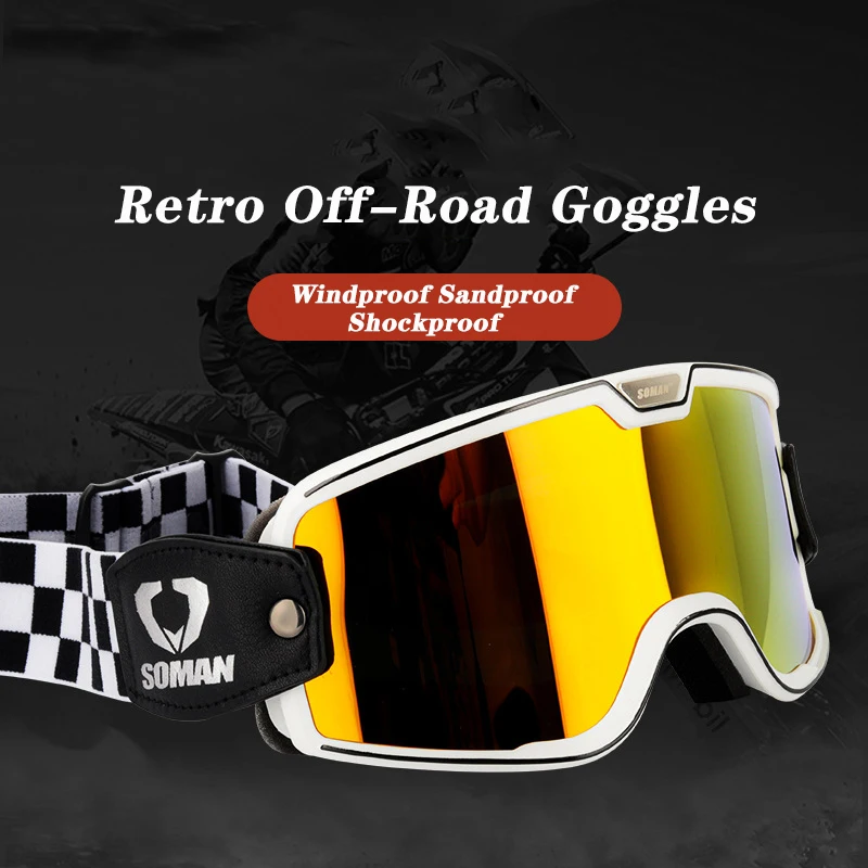 SOMAN-New-Vintage-Goggles-Unisex-Ride-Motocross-Down-Four-SeasonsSport ...