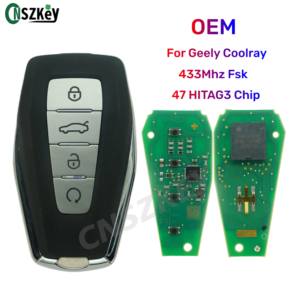 CNSZKEY OEM Smart Remote Key For 2019 Geely Coolray 434Mhz 47 HITAG3 ...