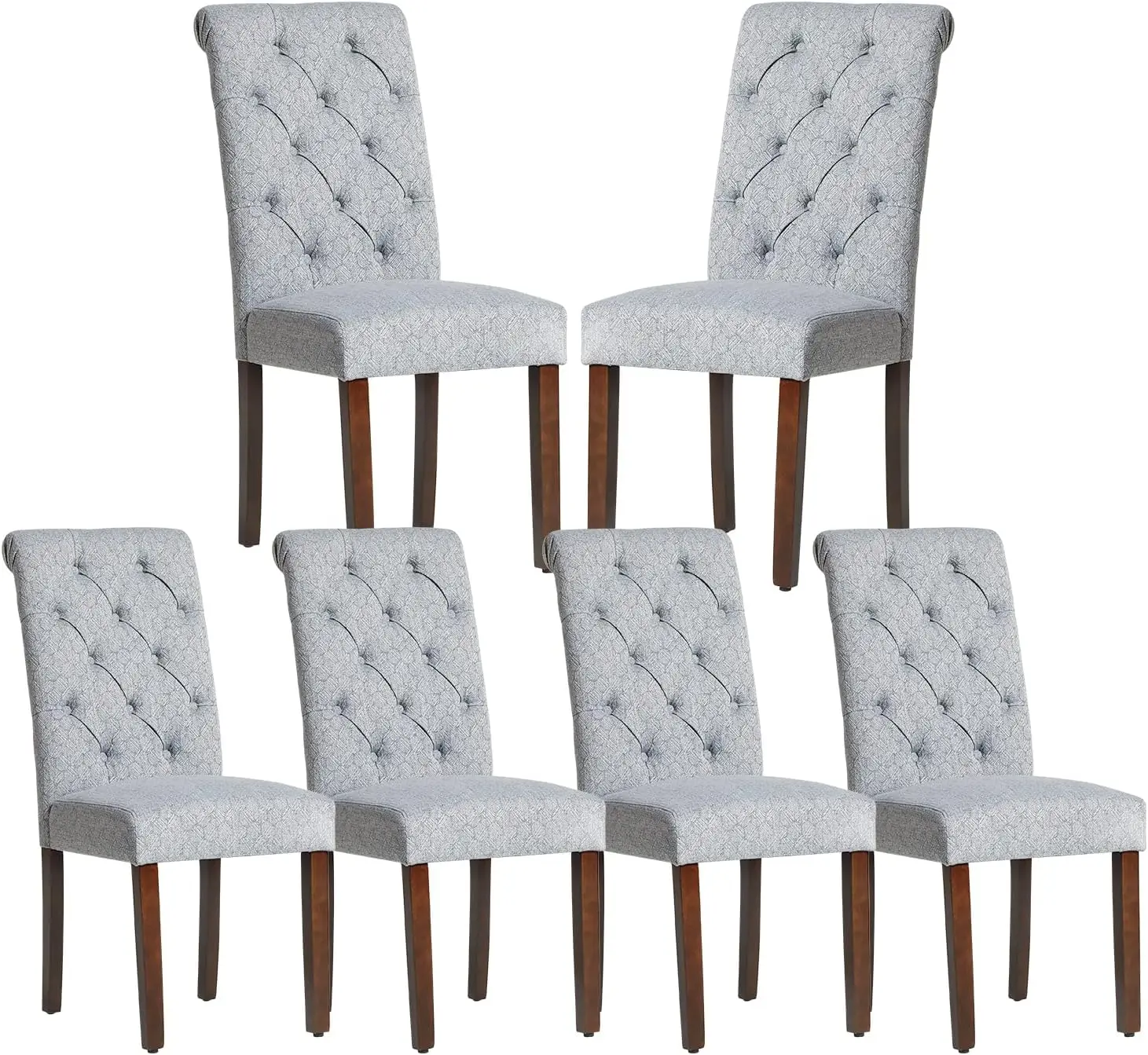Button-Tufted-Dining-Chairs-Set-of-6-Parsons-Upholstered-Fabric-Dining ...