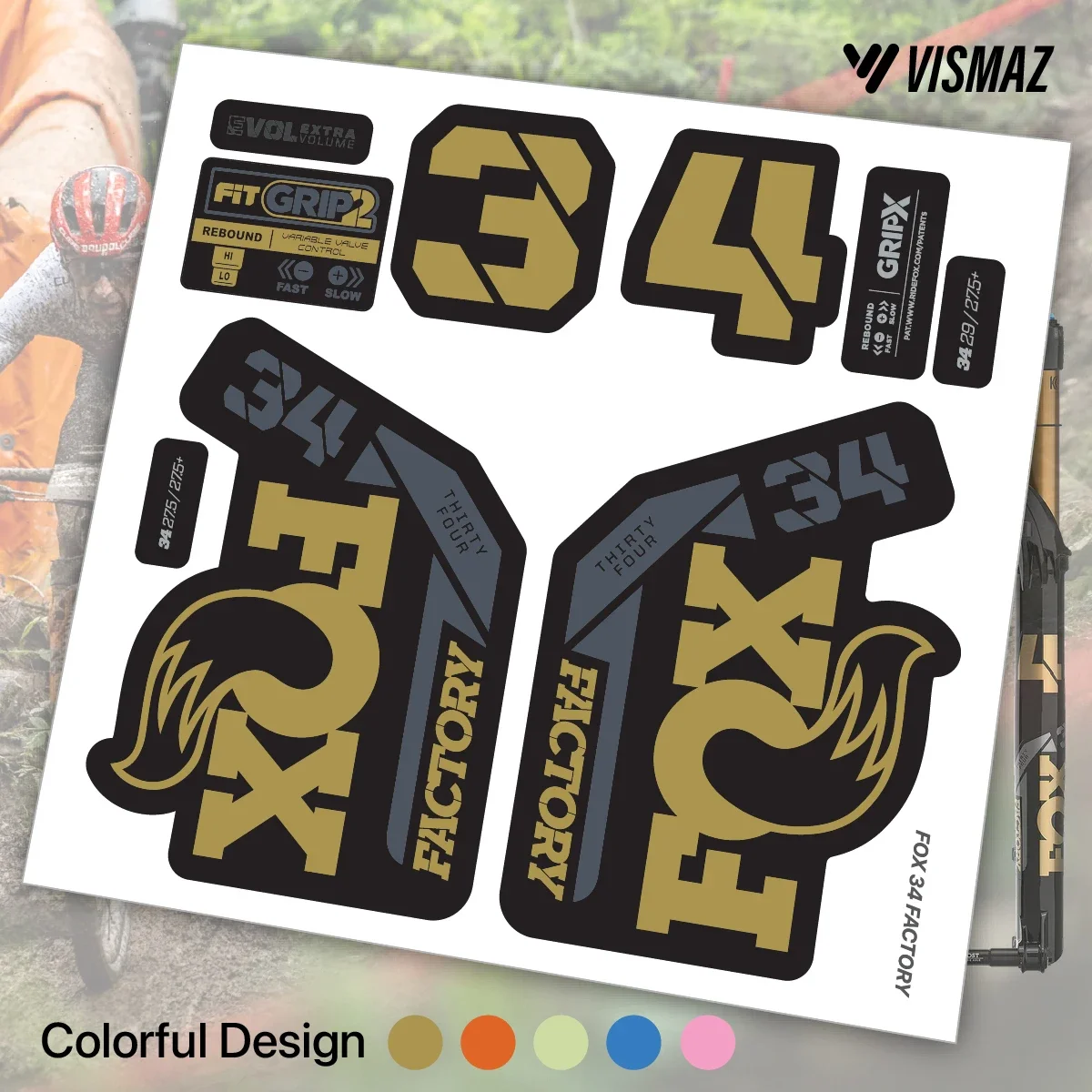 VISMAZ 2025 Fork 34 MTB Fork Decal Kit Weatherproof & Fade-Resistant ...