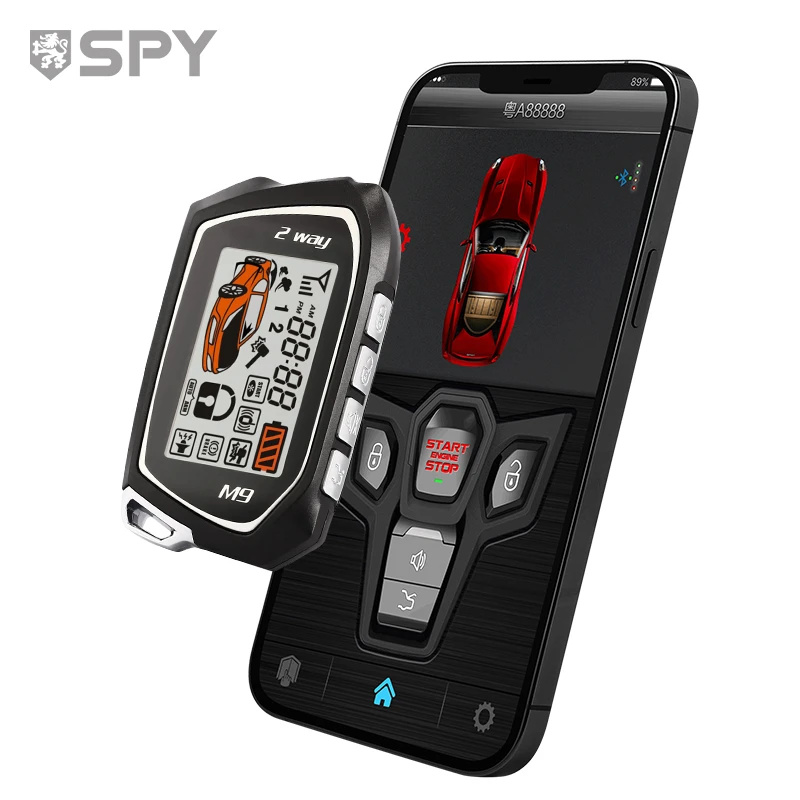 SPY-Universal-2-Way-Car-Alarm-System-BT-Remote-M9-Alarm-Car-Systems-App ...