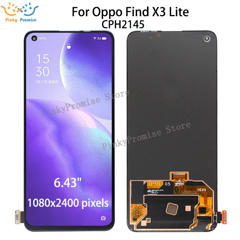 Pantalla LCD AMOLED de 6,43 pulgadas para Oppo Find X3 Lite, montaje de digitalizador con Panel ...