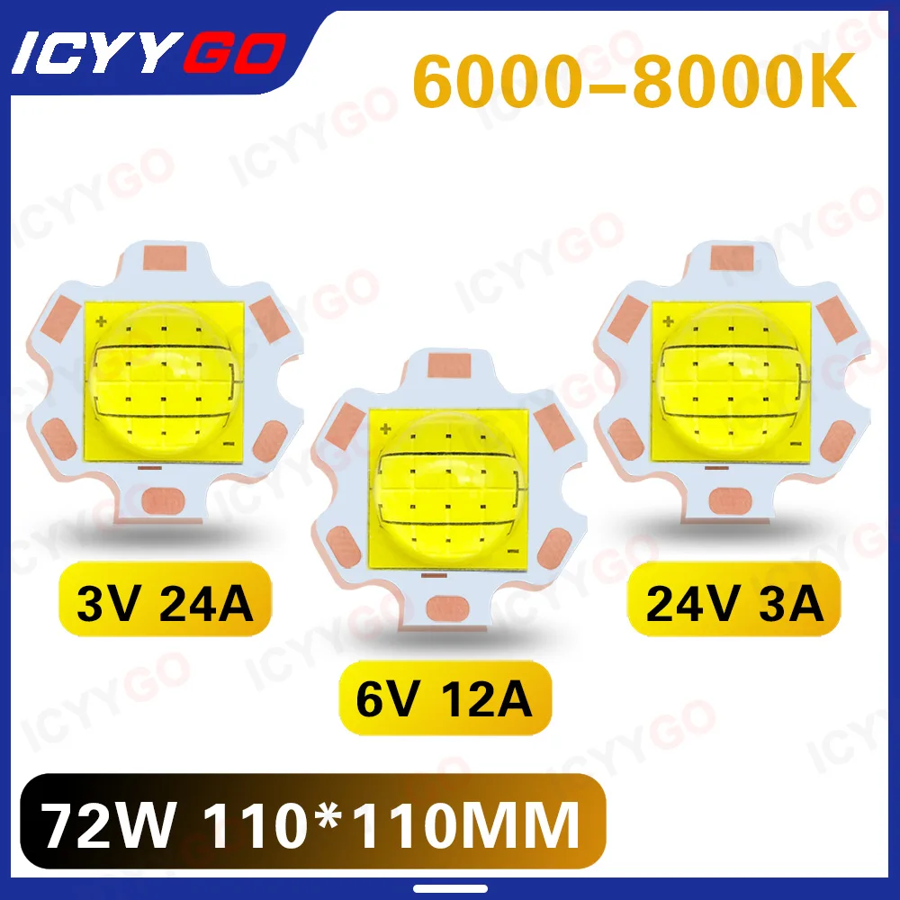 High-Power-72W-LED-Chip-Beads-110MM-LED-Diode-DC3V-6V-24V-3A-12A-24A ...