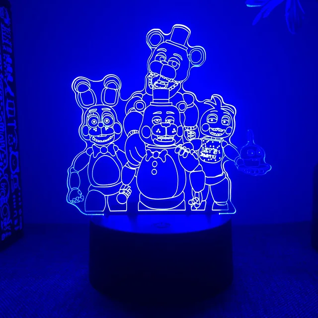 Fnaf Freddy 3D -S Akril Éjszakai Fénye Távirányítóval 16 Szín Átalakul ...