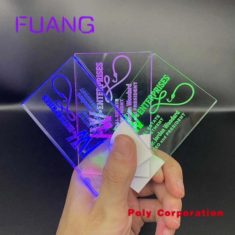 New design custom holographic glowing light card printing luxury led ...