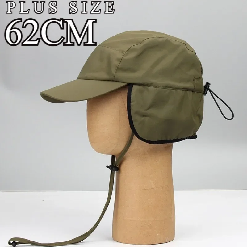 Big Size 62cm Waterproof Bomber Hats Men Winter Warm Thick Ear ...