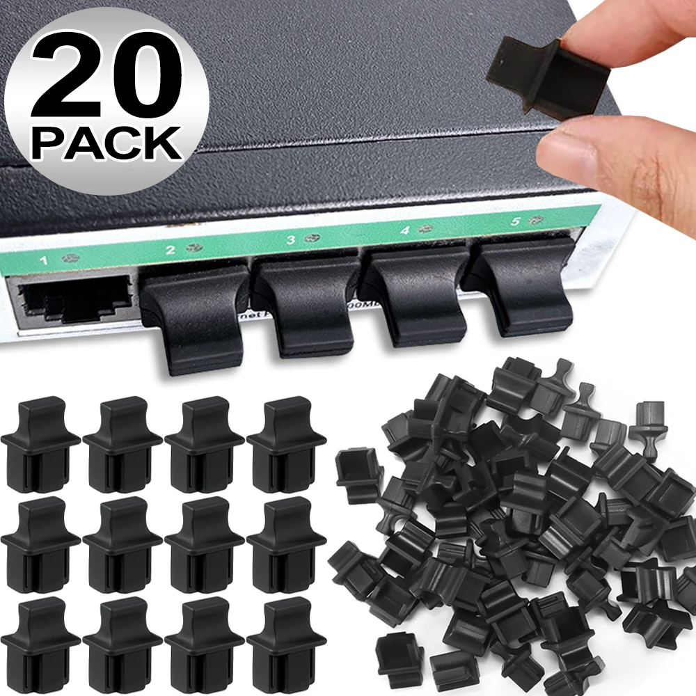 1/10/20PCS Silicone Dustplugs RJ45 Dust Cover Cap Ethernet Port Plugs ...