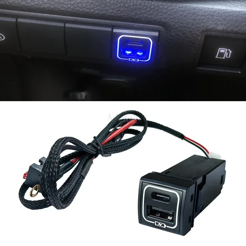 Quick Charge Dual USB QC3.0 USB Interface Socket For Toyota Highlander ...