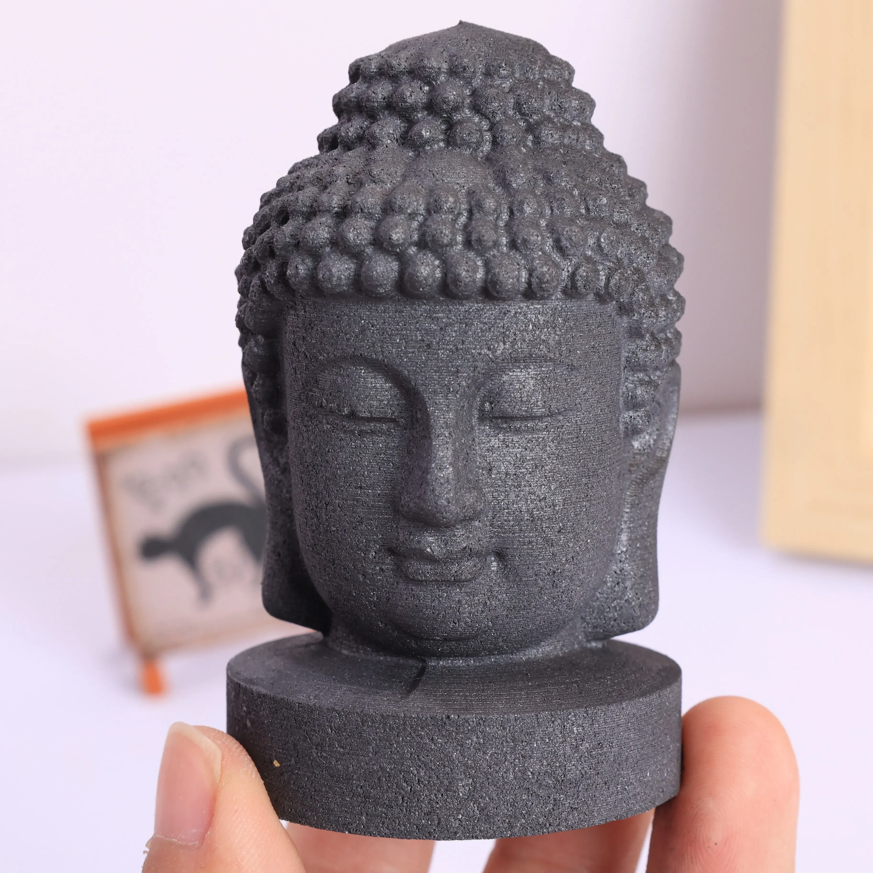 1pc Natural Shungite Buddha Statue Ornament, Spiritual For Balancing ...