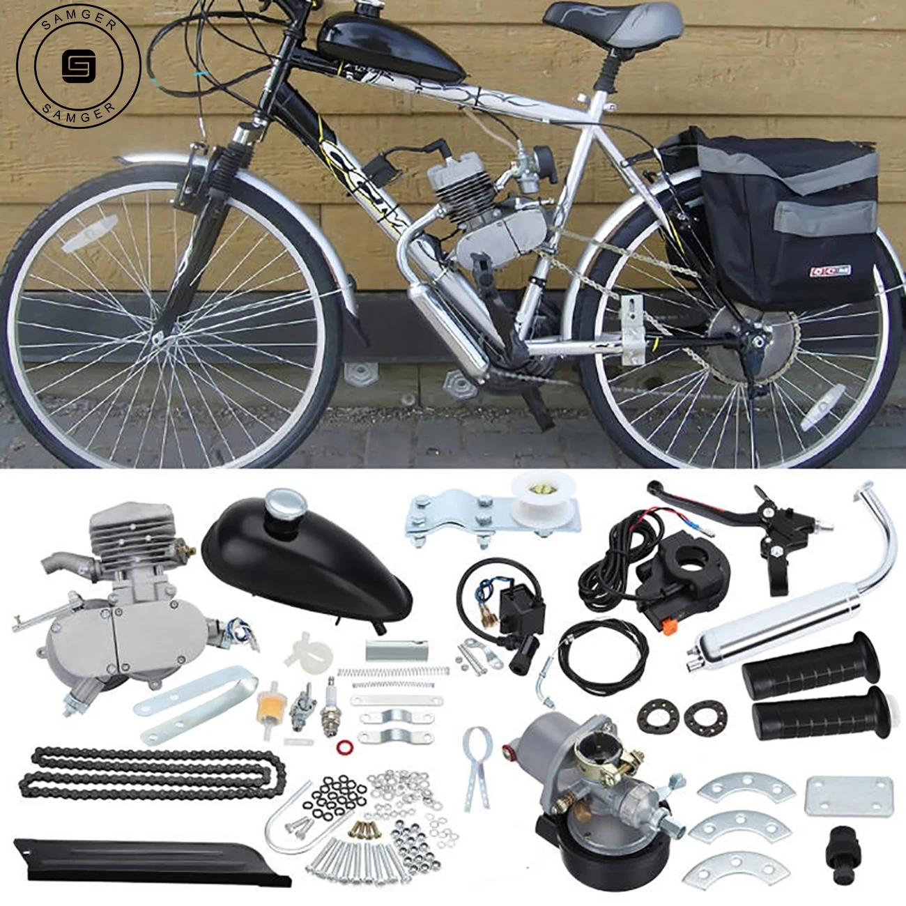 Samger 80cc Fiets Motor Kit Pocket Bike Complete Motor Set Motor ...