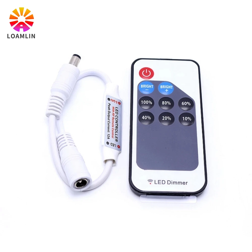 Single-Color-Led-Controller-With-Led-Remote-Dimmer-DC5-24V-For-5050 ...