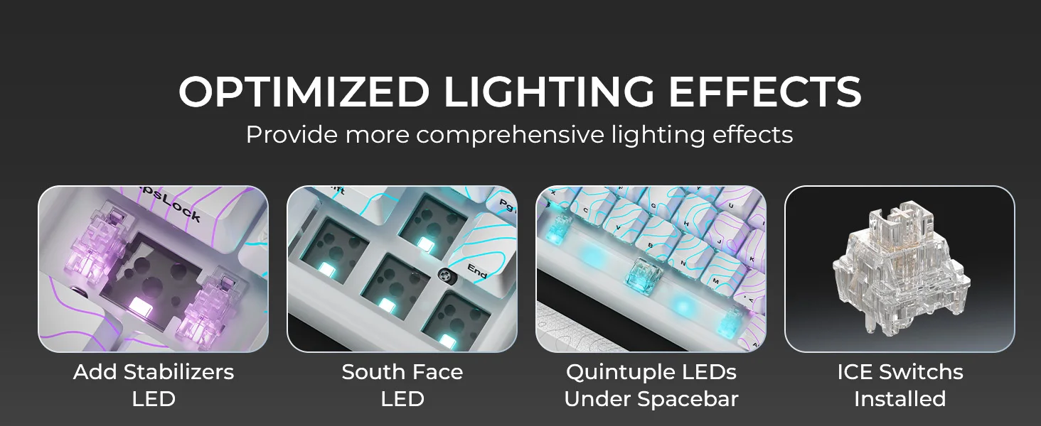 XVX M67 JadeStone IMD-Tech Keycaps Topographic Mechanical Keyboard ...