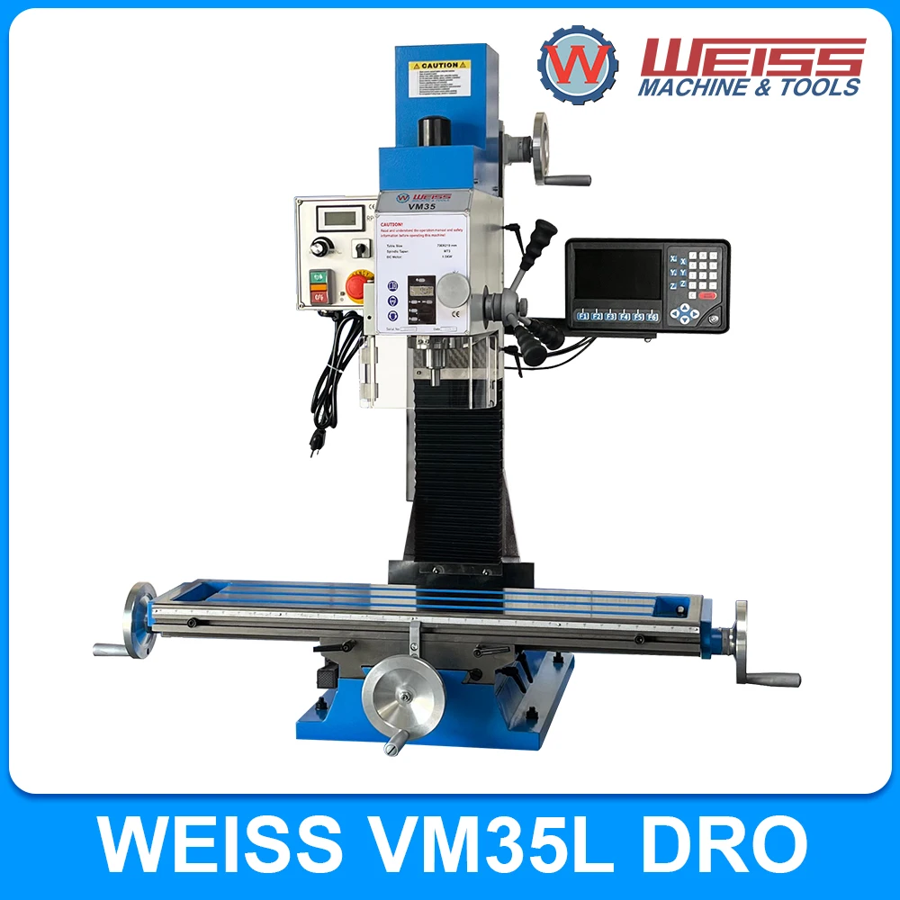 WEISS-milling-machine-VM35L-DRO-benchtop-milling-drilling-machine-X-Y ...