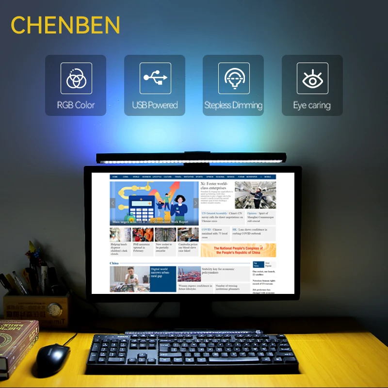 Eye-caring Led Desk Lamp Computer Monitor Light Bar Pc Monitor Lamp Bar ...