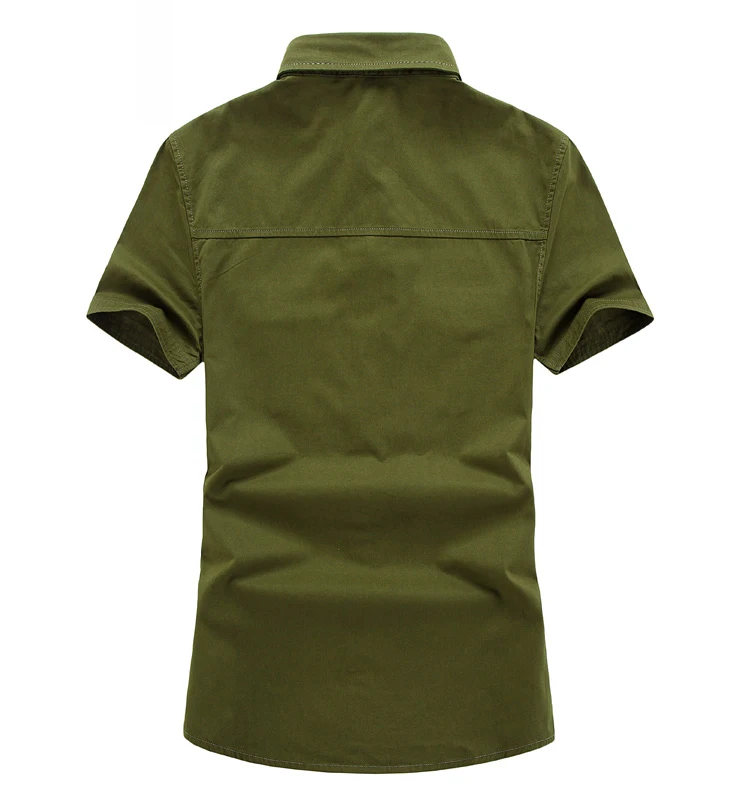 Summer Military Shirts Men Casual Dress Shirts Male Quality Cotton ...
