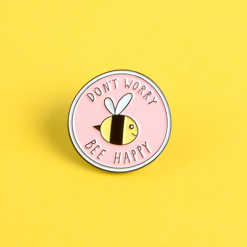 Broches-de-dibujos-animados-Don-t-Worry-Bee-happy-pines-de-esmalte-de ...