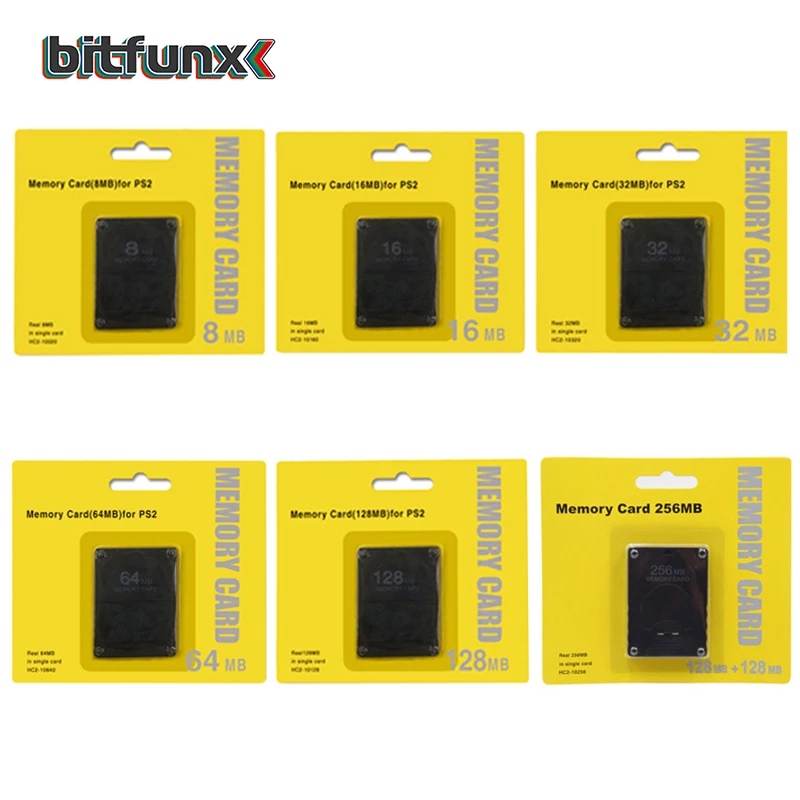 Bitfunx-Black-Empaty-MC-Memory-Card-8MB-16MB-32MB-64MB-128MB-256MB-Game ...