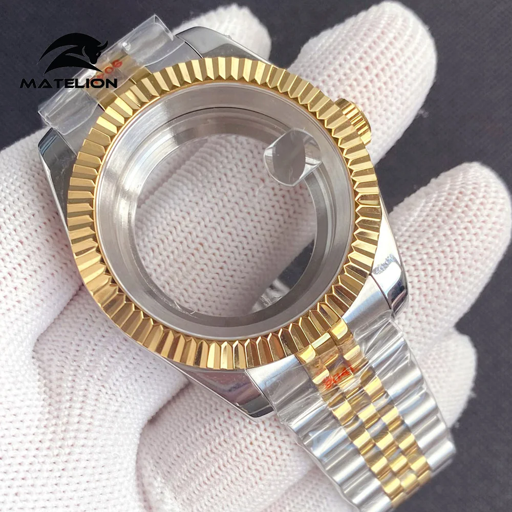MATELION-36mm-39mm-Rose-Gold-Silver-Fluted-Bezel-Dive-Watch-Case-for ...