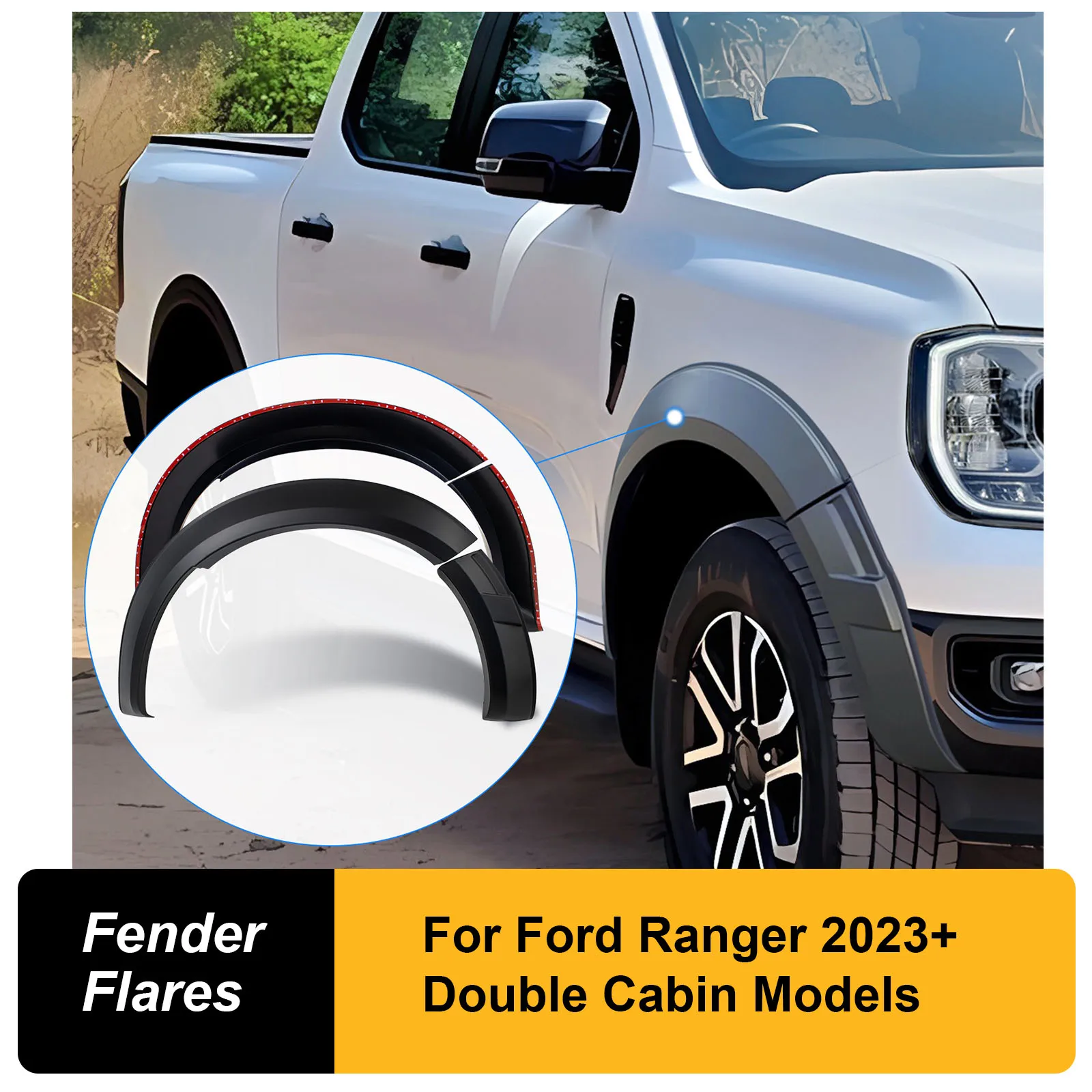 4PCS-Front-Wheel-Arch-Fender-Flares-for-Ford-Ranger-Next-Gen-2023-2024 ...