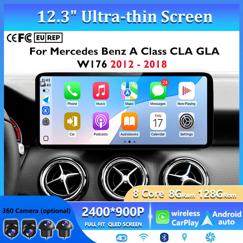 BT Android 16 Car Multimedia Player GPS Touch Screen Navi Video Stereo ...