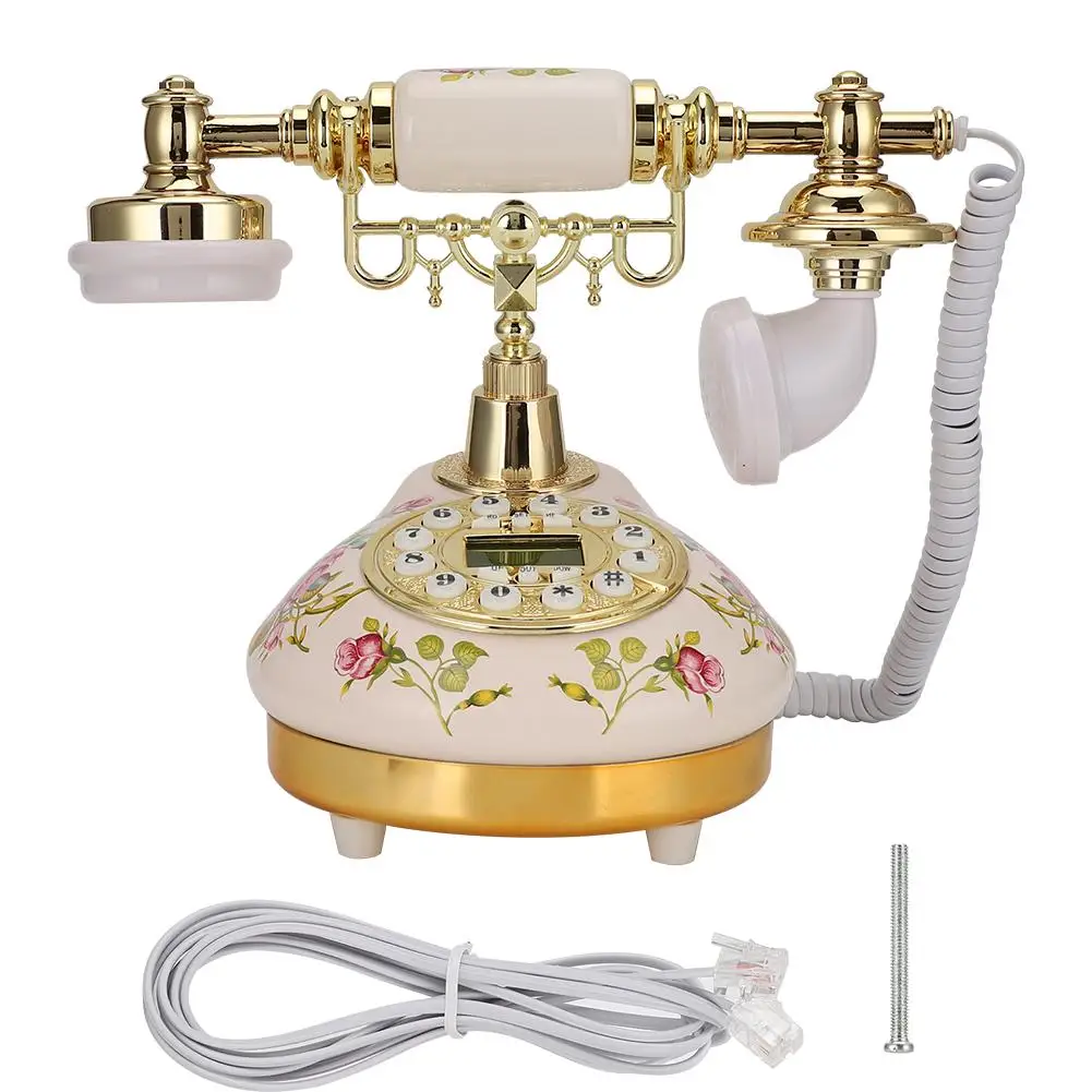 Telefone-com-fio-retro-antigo-telefone-fixo-cer-mica-vintage-mesa-para ...