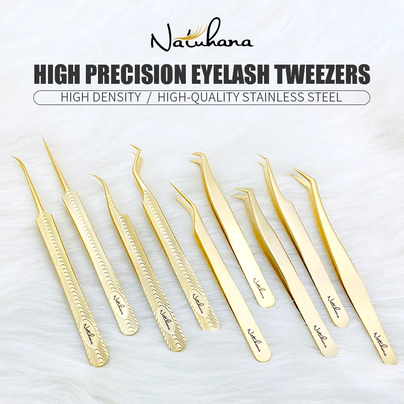 Professional-Wholesale-Gold-Eyelash-Tweezers-Volume-False-Lash-Tweezer ...