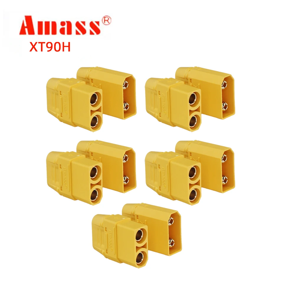 10PCS-5piar-Amass-XT90H-Bullet-Connector-XT90-Plug-with-Cover-Male ...