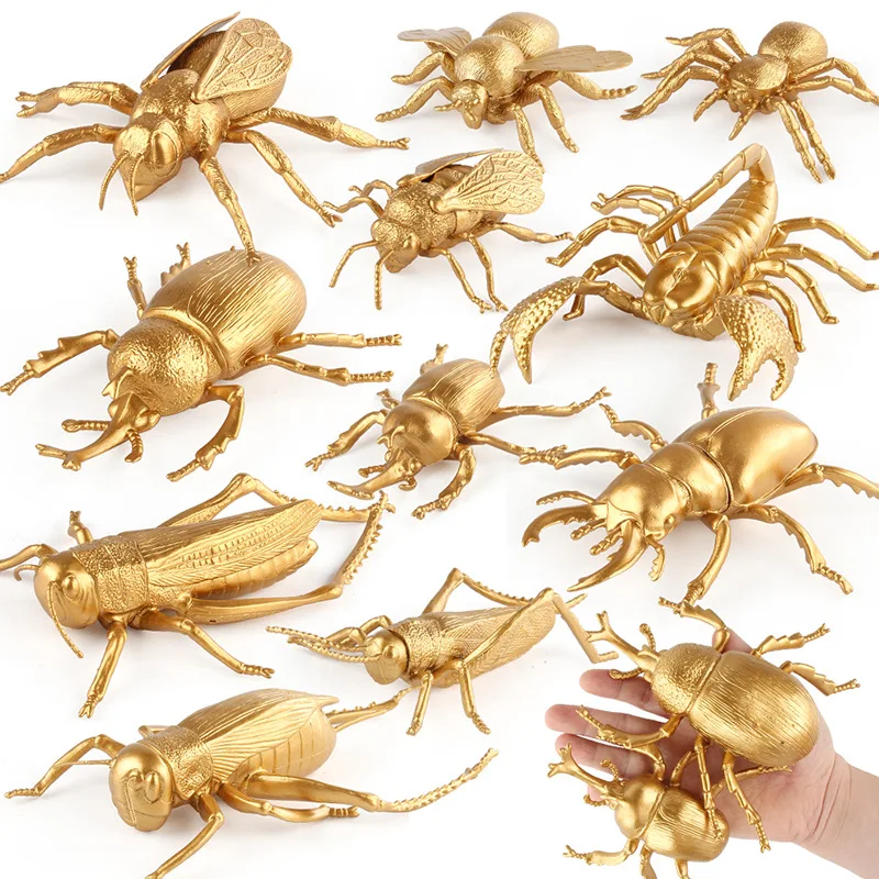 golden-big-size-Insect-model-Figure-Figurines-toys-plastic-Simulation ...
