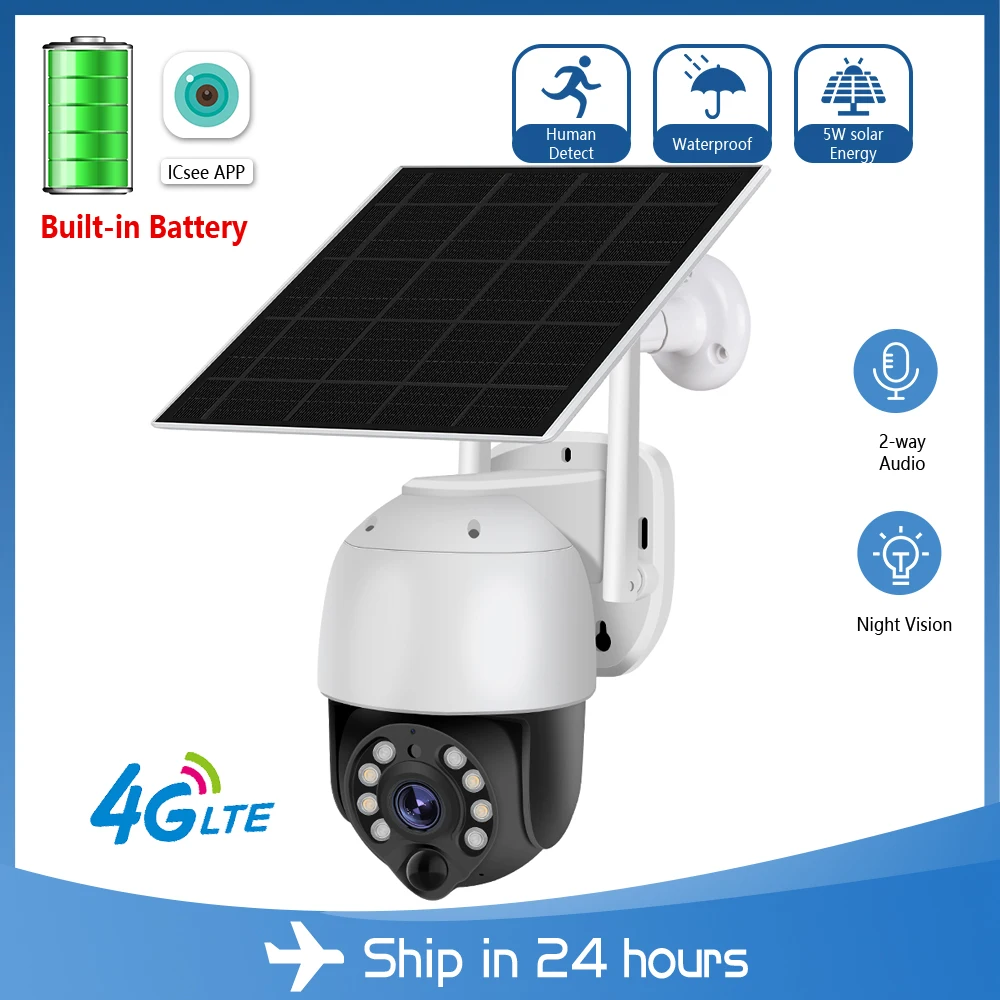 Security Protection 4g Sim Card 3mp Camera Outdoor Battery Solar ...