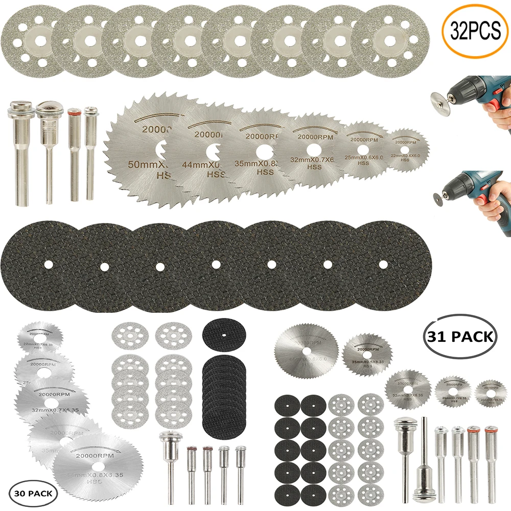 6-32Pcs-Mini-Circular-Saw-Blade-Set-Sanding-Grinding-Wheel-Cutting-Disc ...