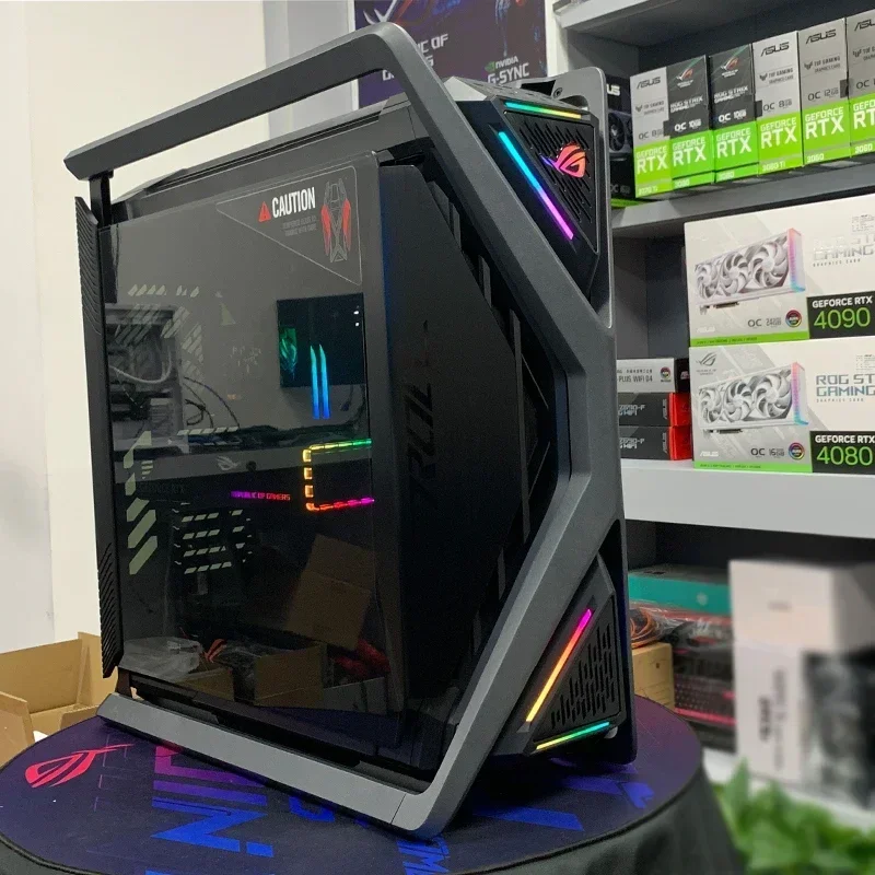 حافظة ASUS ROG HYPERION Genesis أسود جديد أبيض/مزدوج 420 مبرد بالماء ...