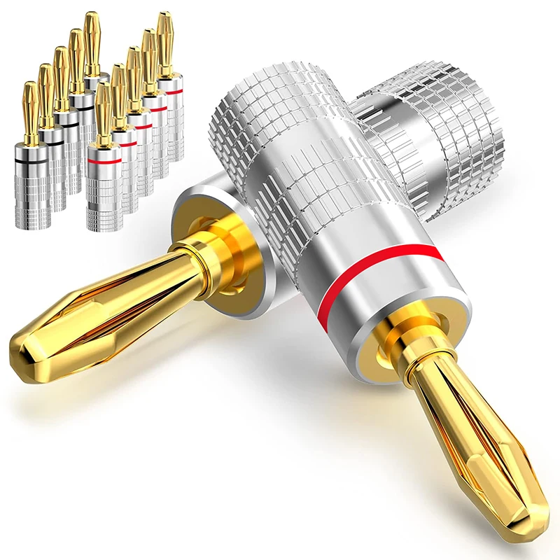 HIFI-Pure-Copper-Banana-Plugs-24K-Gold-plated-4MM-Banana-Connector-with ...