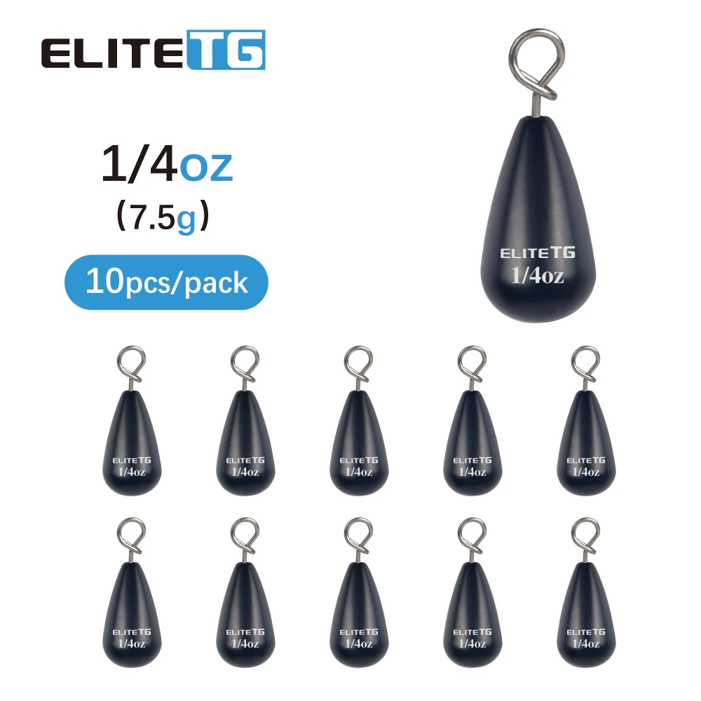 Elite-TG-10PC-Tungsten-Fast-Sinker-Weights-Lead-free-1-3g-21g-Bass ...