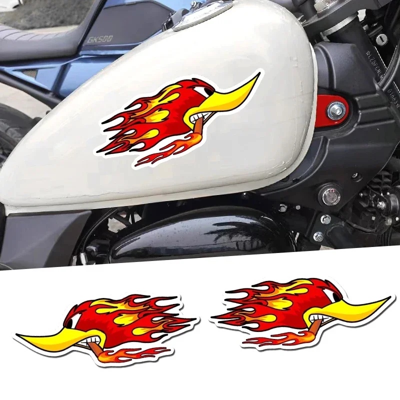 Flame Duck Motorcycle Stickers for Motorbike Fuel Tank Helmet DIY ...