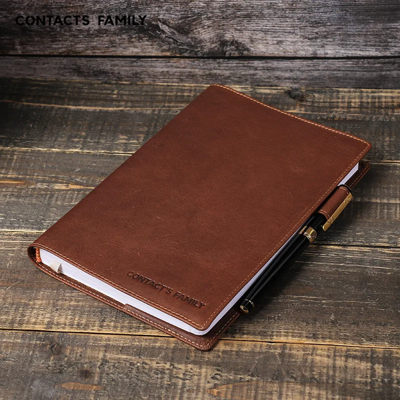 Genuine-Leather-Handmade-A5-B5-Laptop-Notebook-Cover-with-Pen-Slot ...
