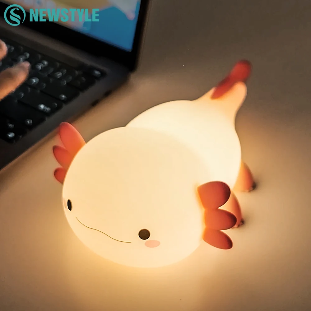 Axolotl-Night-Light-for-Kids-2-Brightness-Silicone-Nursery-Sleeping ...